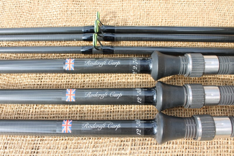 3 x Rodcraft North Western Vintage Old School Glass Carp Fishing Rods ...